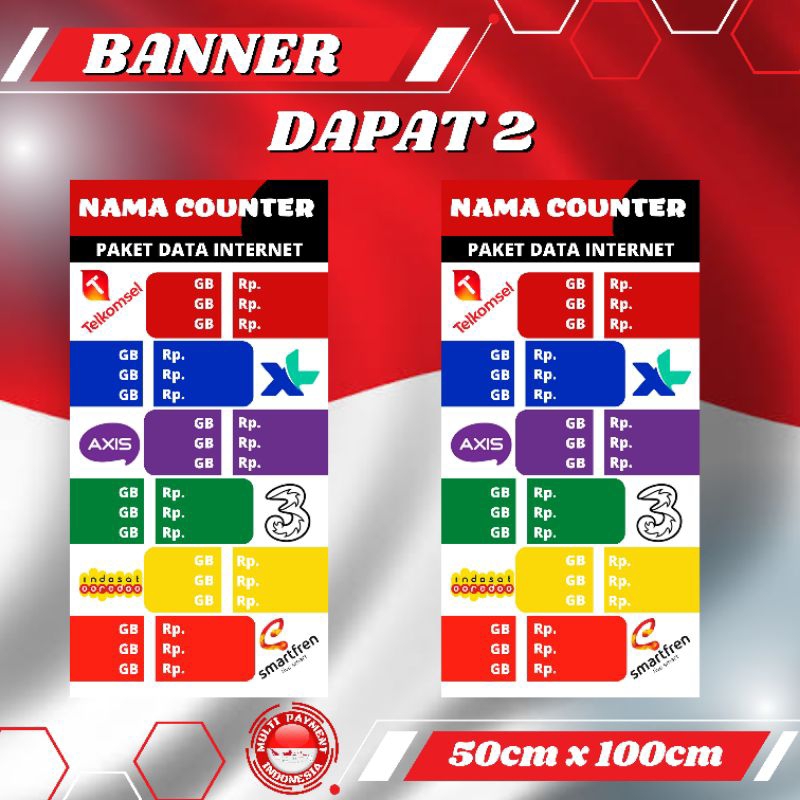 Jual BANNER / SPANDUK PAKET DATA INTERNET 50CM X 100CM | Shopee Indonesia