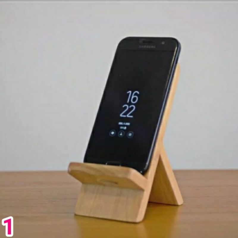 Jual stand hp kayu jati belanda/tempat cash hp | Shopee Indonesia
