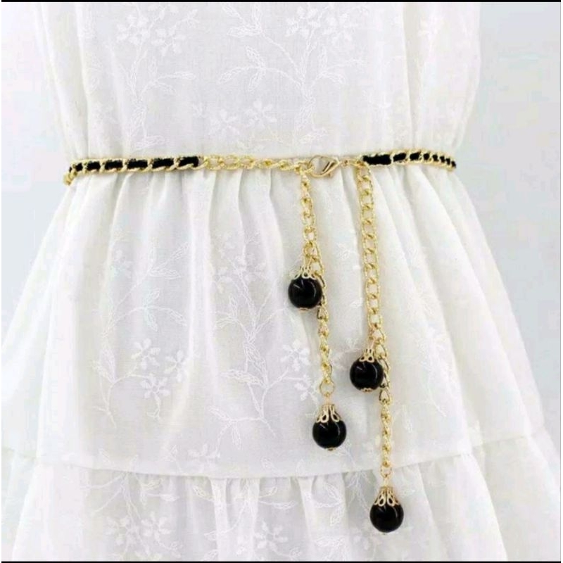 Jual IKAT PINGGANG WANITA RANTAI MUTIARA KEKINIAN/SABUK WANITA RANTAI ...