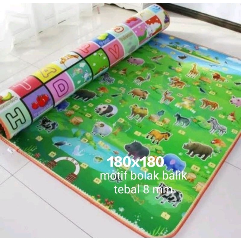 Jual tikar foam super tebal motif bolak balik 180x180 tebal 6 mm/tikar ...