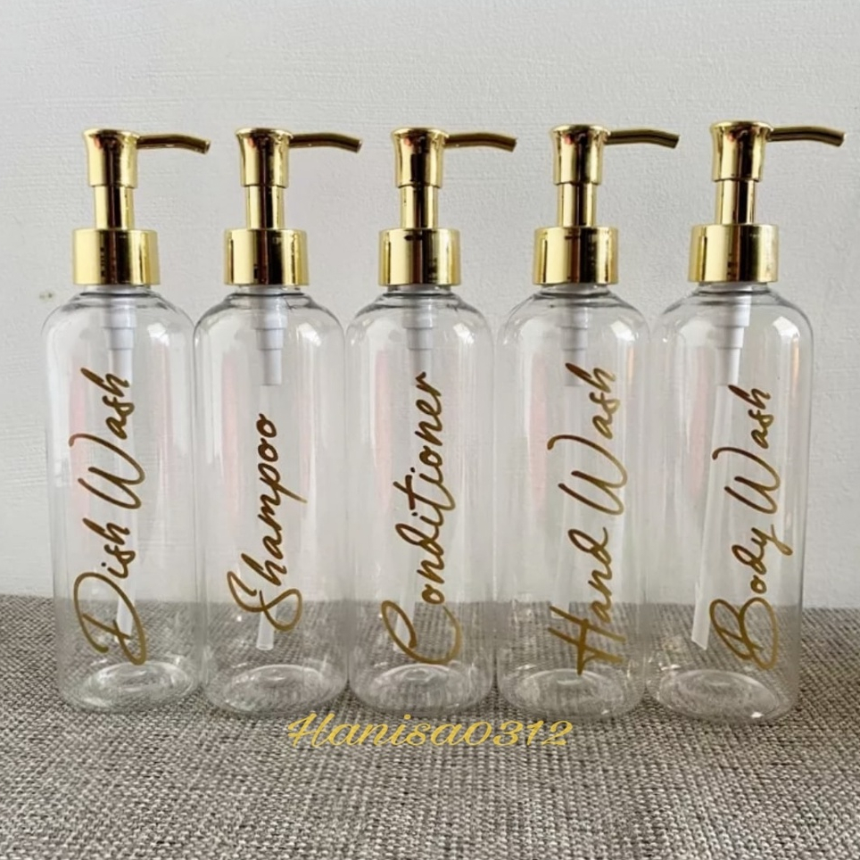 Jual botol sabun cair pump 250ml bening / botol pump 250ml aesthetic tutup luxury gold | Shopee ...