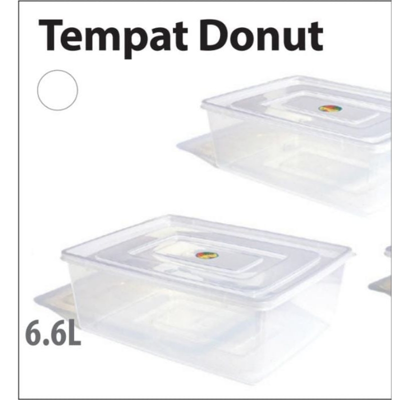 Jual KOTAK MAKAN KOTAK DONAT 6600ml BOX KUE PLASTIK TRANSPARAN PLASTIK ...