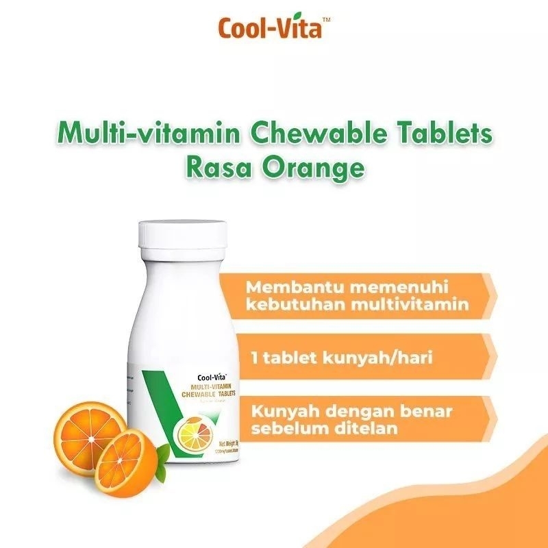 Jual COOL VITA MULTIVITAMIN CHEWABLE ORANGE 30 TAB | Shopee Indonesia