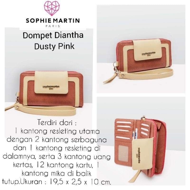 Jual DOMPET DIANTHA PINK SOPHIE MARTIN | Shopee Indonesia