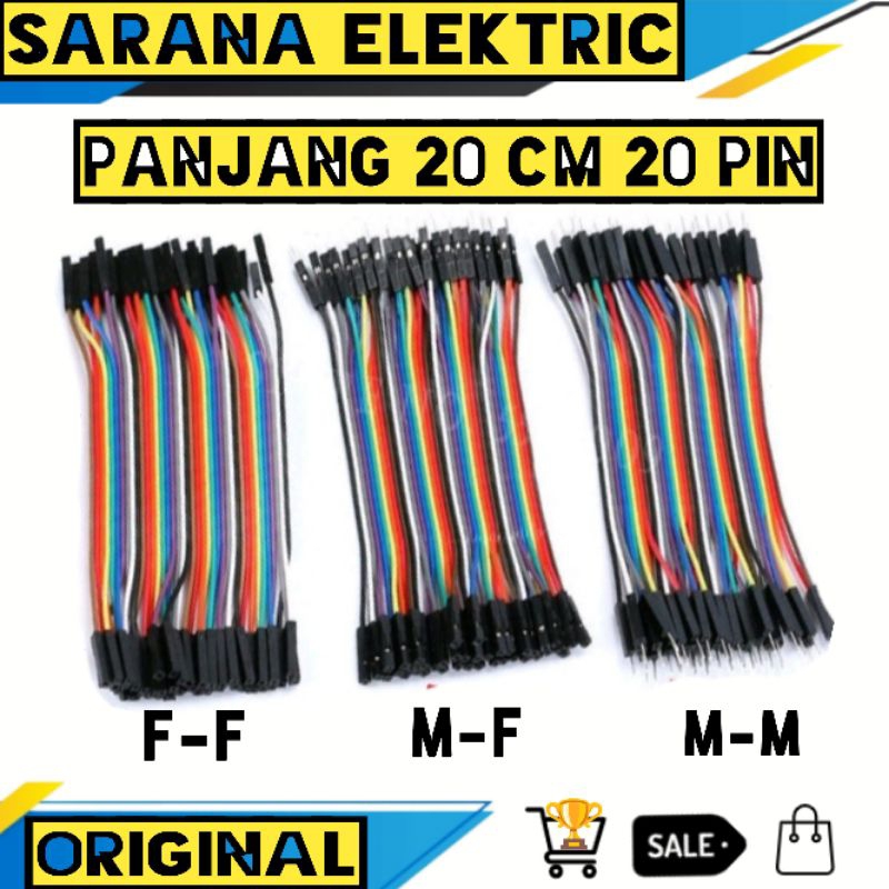 Jual KABEL DUPONT 20CM 20PIN KABEL JUMPER CABLE PELANGI 10 CM 20 PIN ...