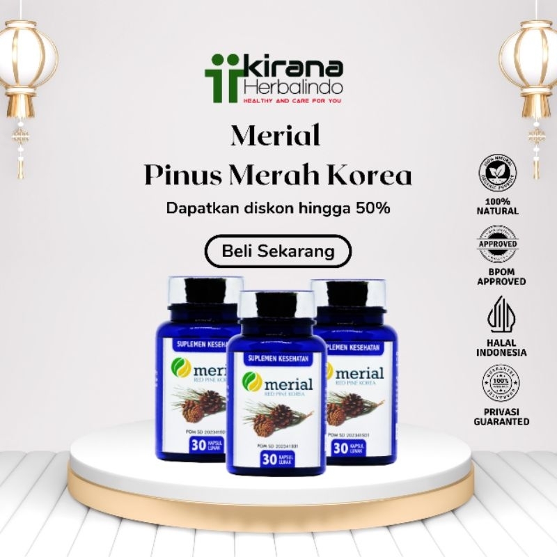 Jual Merial Red Pine Korea - 30 kapsul HEMAT 3 BOX | Shopee Indonesia