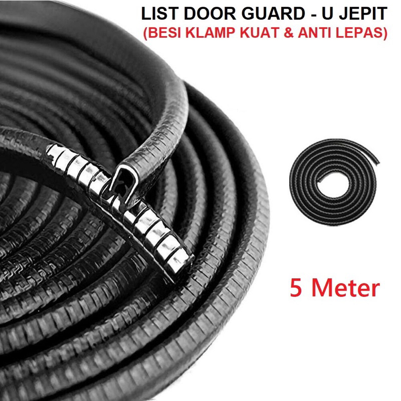 Jual List lis karet pintu mobil guard besi jepit U car 5 meter | Shopee ...