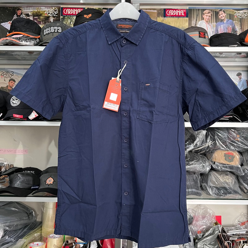 Jual Kemeja Cardinal Warna Polos Lengan Pendek Casual Original | Shopee ...