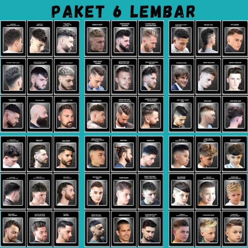 Jual POSTER BARBERSHOP POSTER PANGKAS RAMBUT GAMBAR POTONG RAMBUT PRIA ...