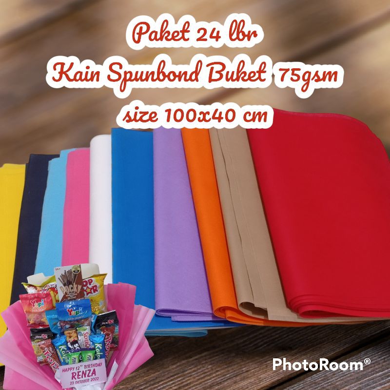 Jual Paket Kain Buket Spunbond 75 gsm isi 24 lbr potongan size 100x40 cm | Shopee Indonesia