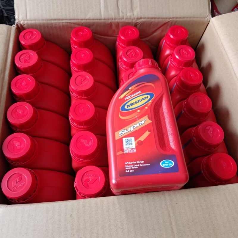 Jual OLI MESRAN SUPER OIL PERTAMINA 0.8L 800ML PERDUS 1 DUS ISI 24 ...