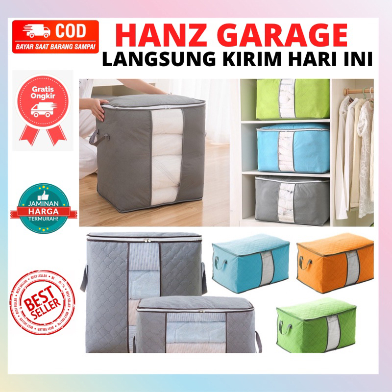 Jual Tempat Penyimpanan Bed Cover Bamboo Storage Box Organizer Bag ...