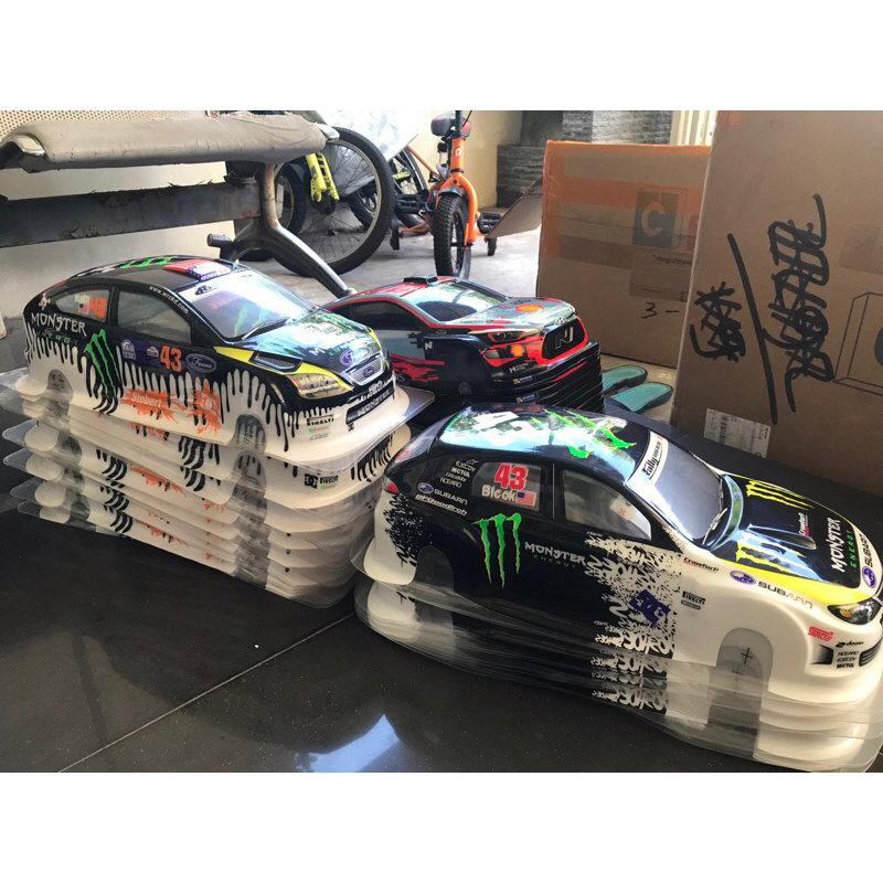 Jual body rc 1/10 hatchback livery Ken block Ford Focus/Subaru lebar ...