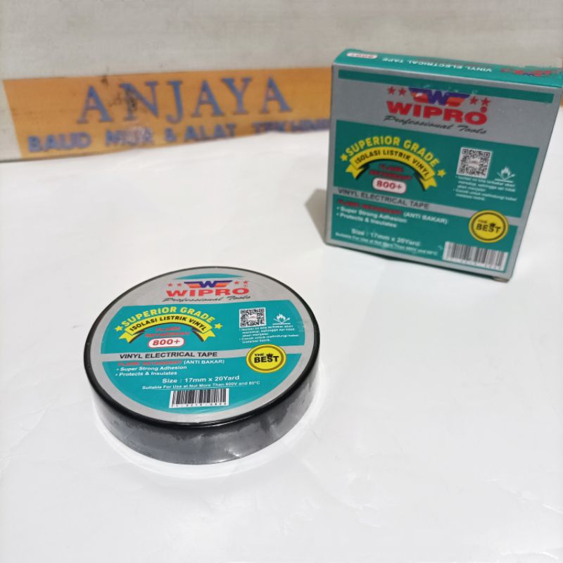 Jual WIPRO Isolasi Listrik Vinyl 17mm x 20 yard ANTI BAKAR | Shopee ...