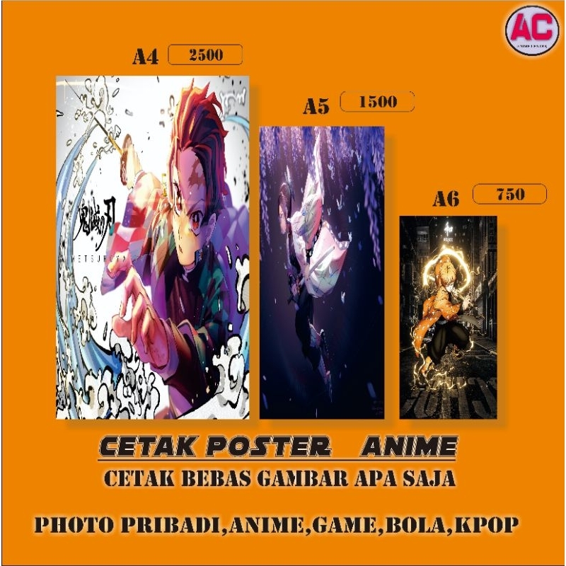 Jual Cetak Poster anime A4,A5 & A6 free custom | Shopee Indonesia