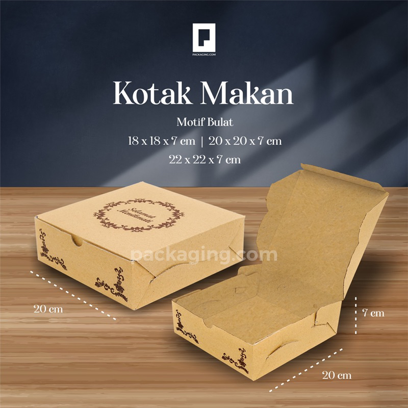 Jual Box Nasi uk.20x20x7/Kardus kue/Box Kue/Kardus nasi/Tempat nasi ...