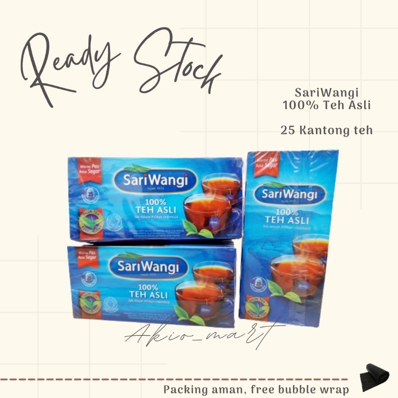 Jual SariWangi Teh Asli Black tea 1 pack isi 25 kantong | Shopee Indonesia
