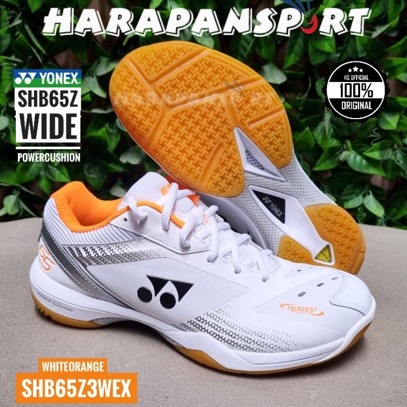 Jual SEPATU BADMINTON YONEX POWER CUSHION SHB 65 Z MEN 65Z WIDE SHB65Z3WEX WHITE/ORANGE ORIGINAL ...