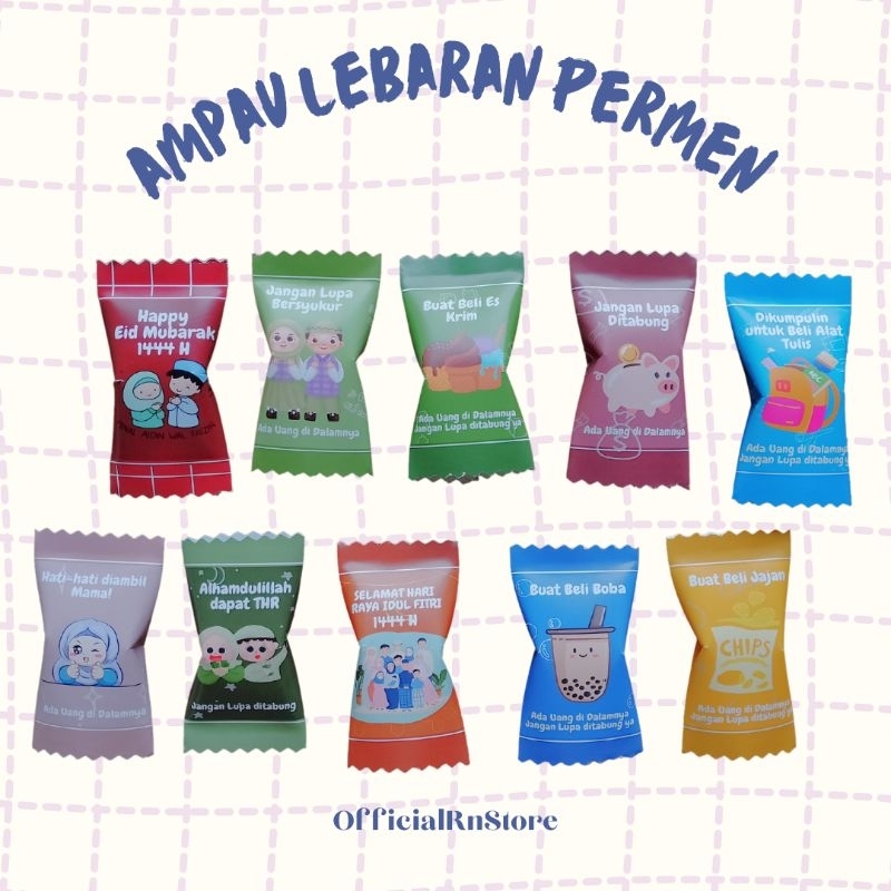 Jual Ampau Lebaran Bentuk Permen/Candy Viral Unik Lucu 10 pcs | Shopee ...