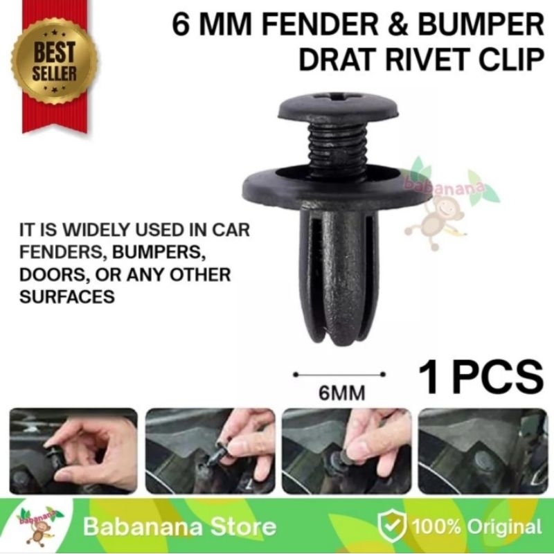 Jual Baut Rivet 6 mm Drat Body Retainer Mobil Bumper Door Trim Klip 6mm ...