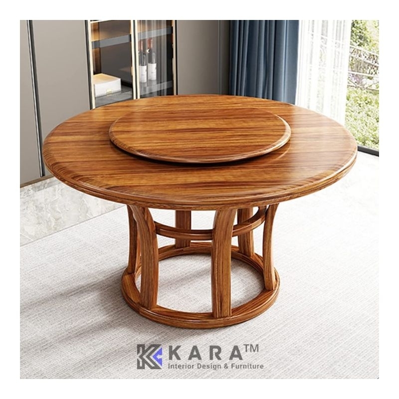 Jual Meja Makan Putar 100-200 cm Kayu Jati / Meja Restoran / Meja ... Jual Meja Makan Putar 100-200 cm Kayu Jati / Meja Restoran / Meja ...