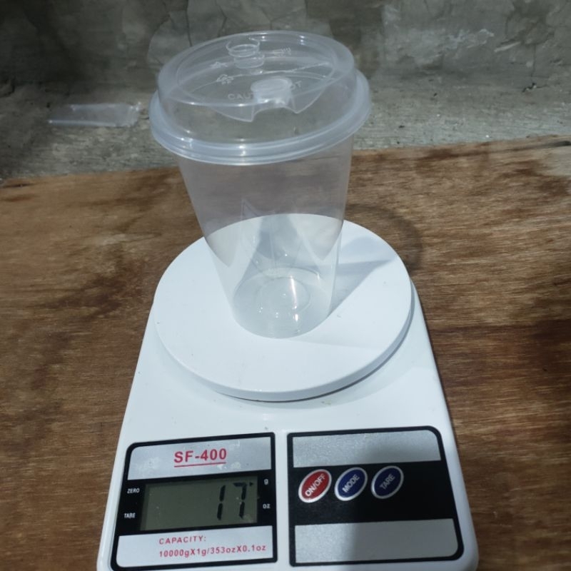 Jual gelas Boba/cup PP injektion 400ml 14oz 1set isi 25pcs(cup+lid ...