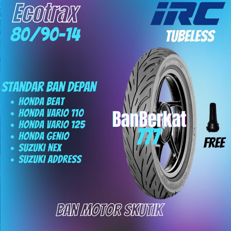 Jual PROMO Ban Motor Matic IRC ECOTRAX 80 90 Ring14 Tubelees free ...