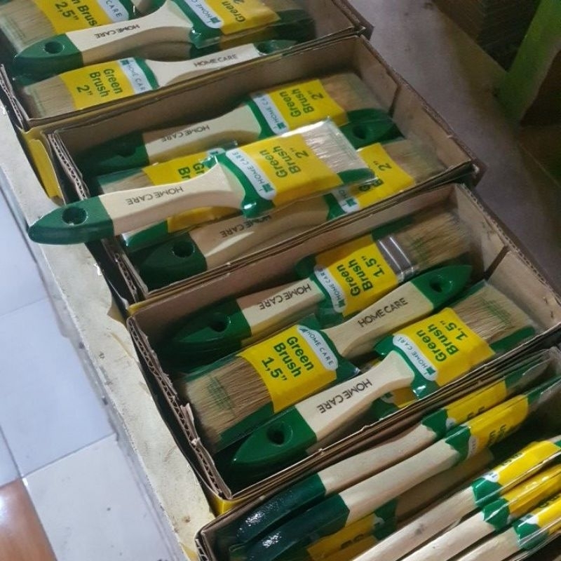 Jual KUAS CAT TEMBOK KAYU BESI HOMECARE GREEN BRUSH PILIH UKURAN ...