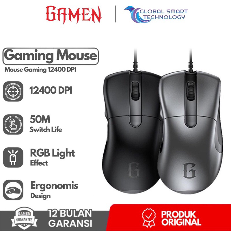 Jual GAMEN GM810 12000DPI Braided Wire RGB & Macro Define Gaming Mouse | Shopee Indonesia