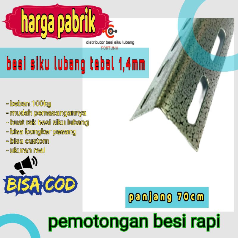 Jual besi panjang siku lubang serbaguna panjang 70cm murah tebal 1,4mm ...