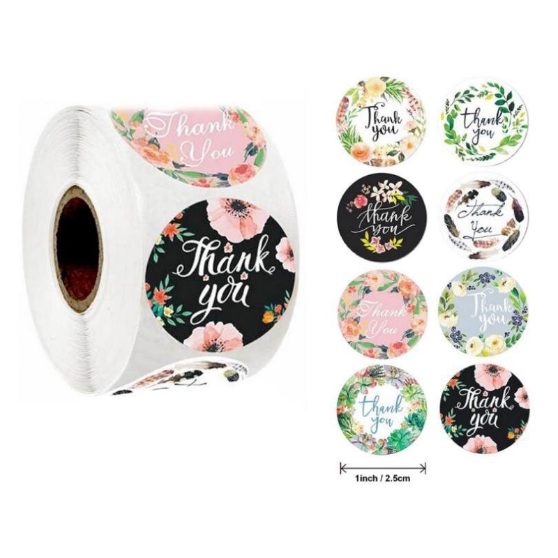 Jual Sticker label thank you sticker label jualan sticker label roll ...