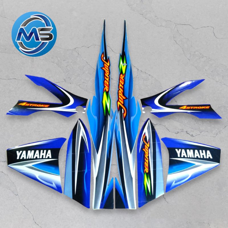 Jual Sticker Striping Motor Jupiter z 2005 Biru Stiker Lis Body Standar ...