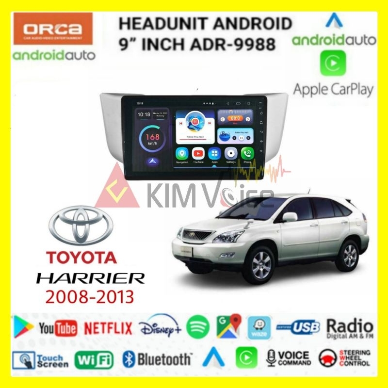 Jual Head Unit Android orca 9 inch OEM Harrier 2003-2013 Voice Command ...