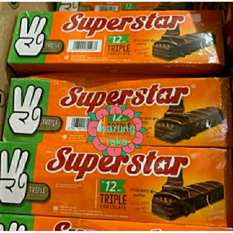 Jual superstar wafer triple chocolate 1 box isi 20 pcs | Shopee Indonesia