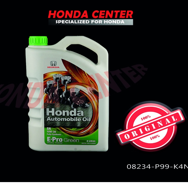 Jual Oli Oil Mesin Mobil Honda E-Pro Green Sn 10w-30 Full Syintetic 100% Original Honda | Shopee ...