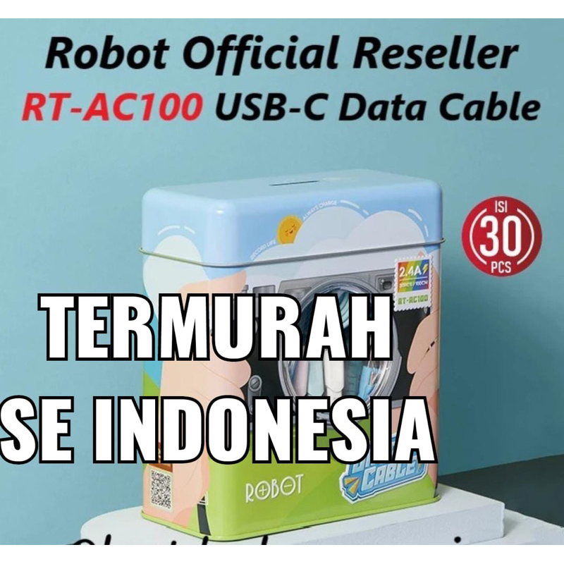 Jual Kabel Data Robot RT-AC100 Type-C Satuan | Shopee Indonesia