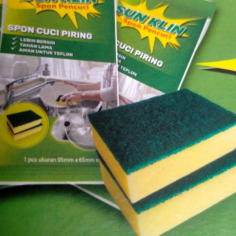 Jual Spon Pencuci SUN KLIN Spons Busa kasar Halus Sponge Cuci Piring ...