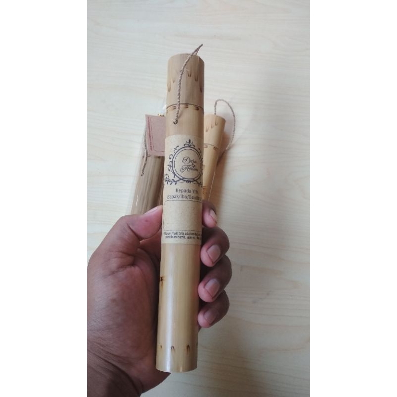 Jual Undangan bambu gulung biasa / undangan unik / undangan custom ...