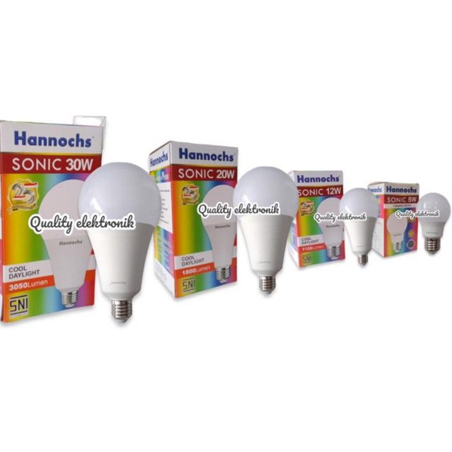 Jual HANNOCH SONIC BULB LAMPU LED 5watt 12watt 20watt 30watt CAHAYA ...