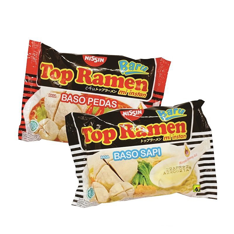 Jual TOP RAMEN BASO SAPI & BASO PEDAS 65 gram /Top ramen jadul baso ...
