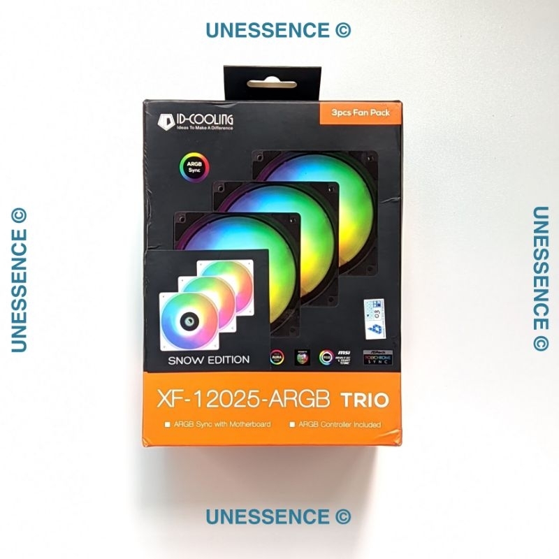Jual ID-COOLING XF-12025-ARGB-TRIO SNOW -3 VWhite Fan 120mm PWM ARGB ID COOLING XF-12025 ...