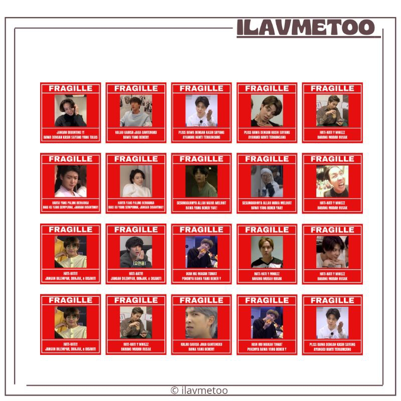 Jual [isi 30pcs] sticker fragile kpop meme | sticker packing kpop ...