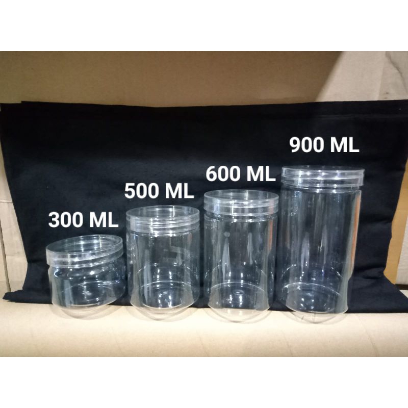 Jual Toples tabung bening 300,500,600,900 ml plastik//toples jar//toples kue//toples pet ...