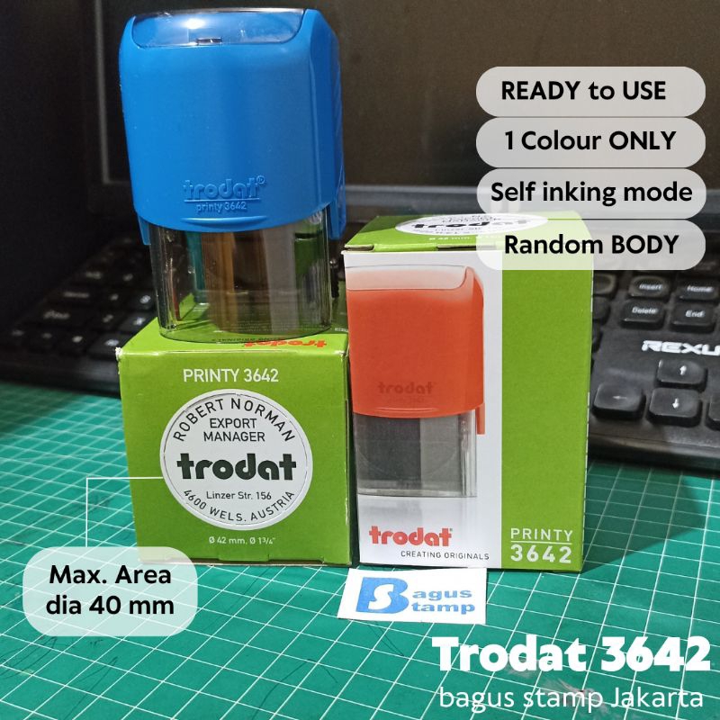 Jual Stempel Warna Otomatis Custom Design Trodat 3642 ( Diameter 40 mm) | Shopee Indonesia