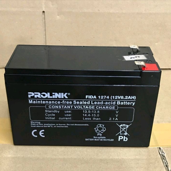 Jual Baterai Ups Prolink Battery Ups 12v 8,2Ah fida 1270/1274 ORI ...
