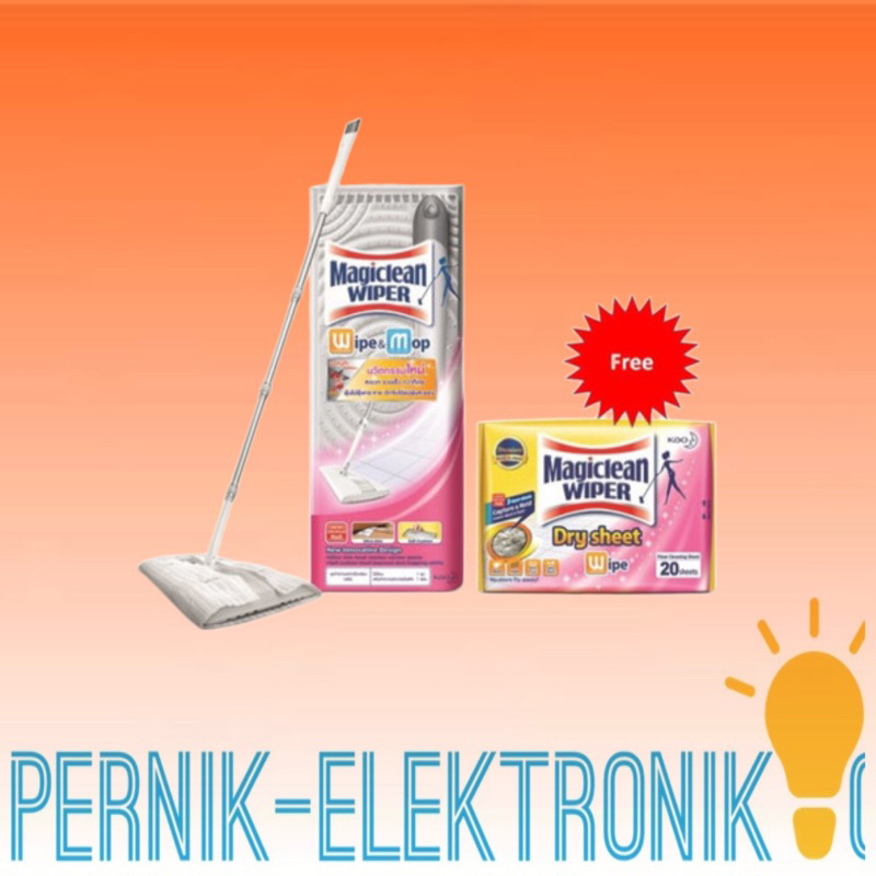 Jual MAGICLEAN Wiper Mop 1set GRATIS Magiclean Wiper Dry Sheet 20's ...