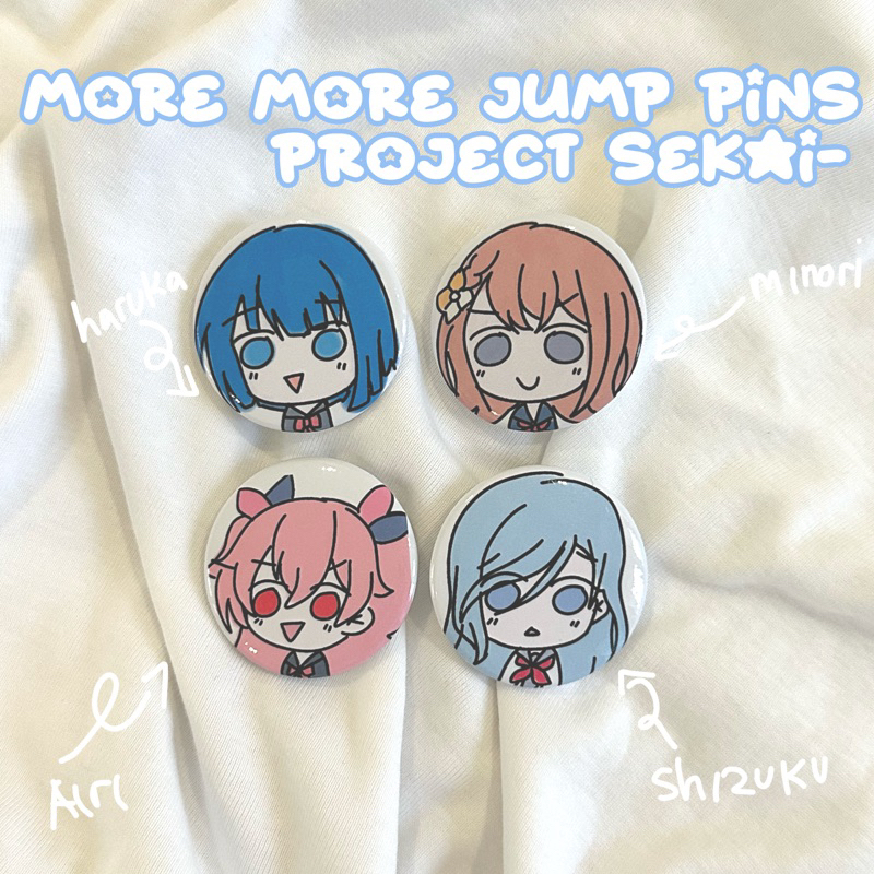 Jual more more jump pins (airi, minori, haruka, shizuku) | project ...