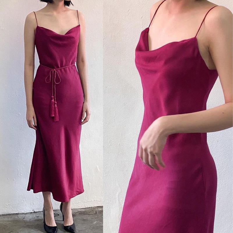 Jual Lika Dress Simple Basic Sexy Dinner Acara Malam Formal Party Polos ...