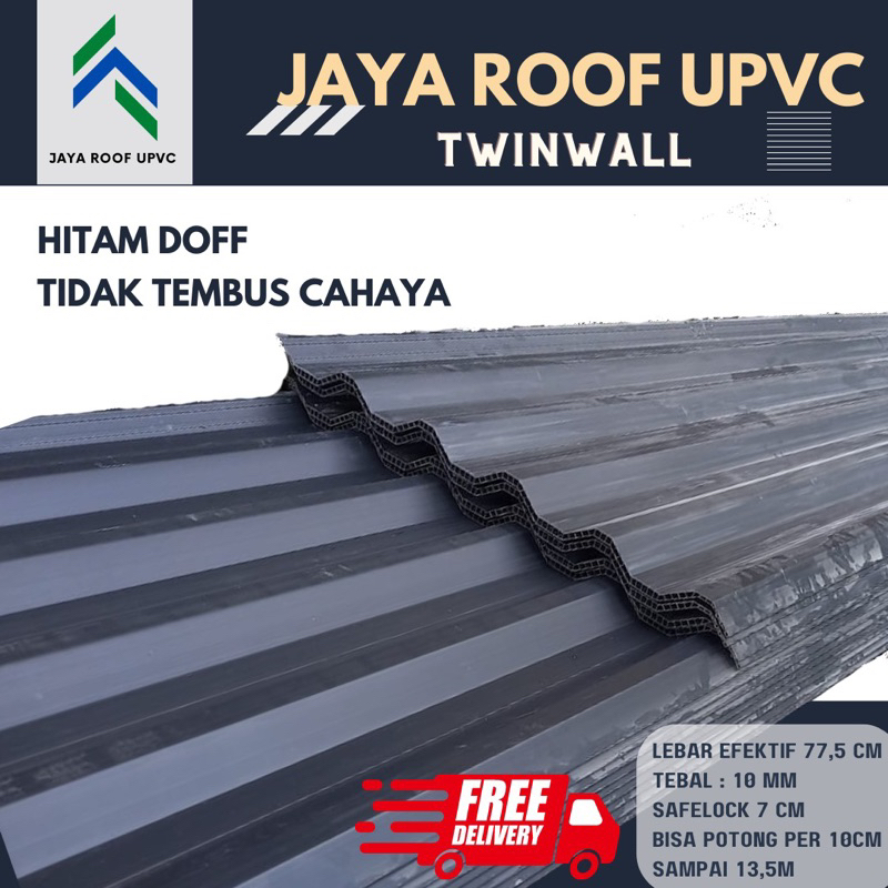 Jual Atap UPVC Jaya Roof Hitam, Putih, dan Biru Doff - Setara Alderon Holodeck - Rooftop dr ...