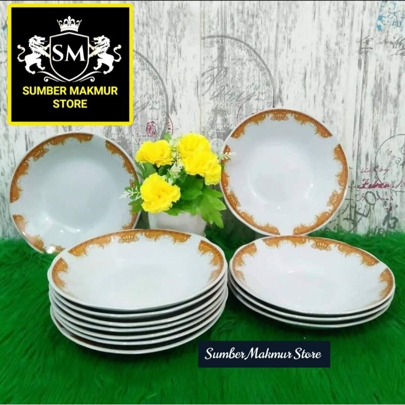 Jual PIRING KERAMIK LILIA MAHKOTA 8 INCH | Shopee Indonesia